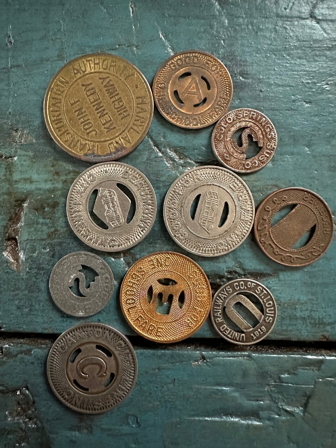 Vintage Transportation Bus Railroad Subway Token Lot of 10 Tokens ...