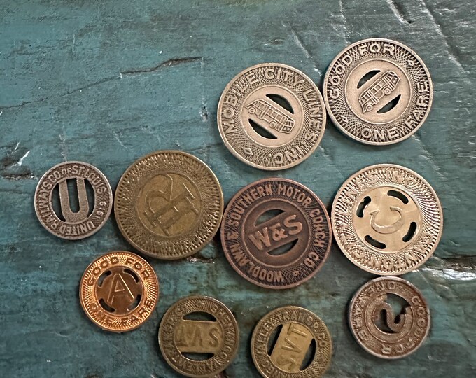 Vintage Transportation Bus Railroad Subway Token Lot of 10 Tokens ...