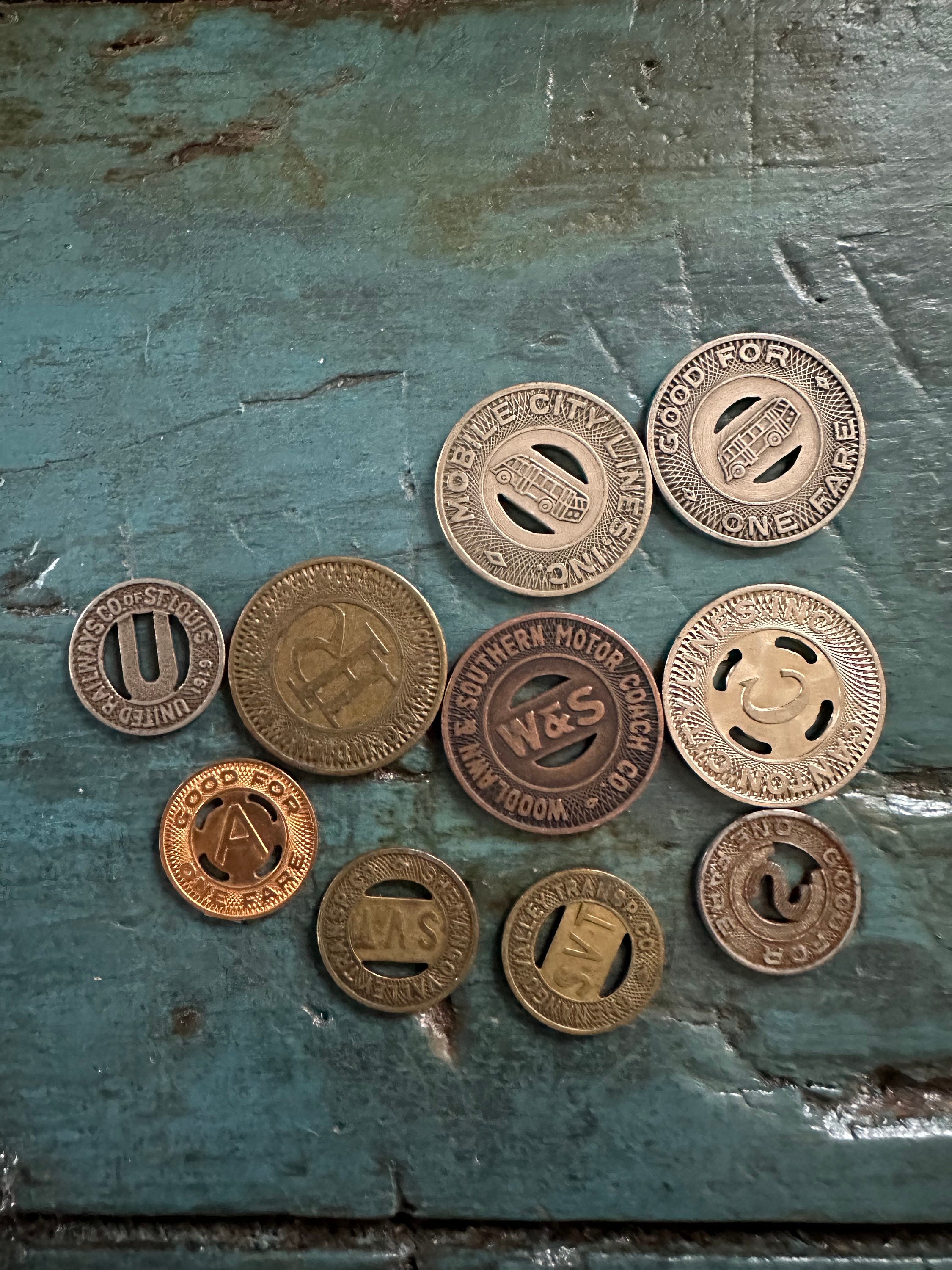 Vintage Transportation Bus Railroad Subway Token Lot of 10 Tokens ...