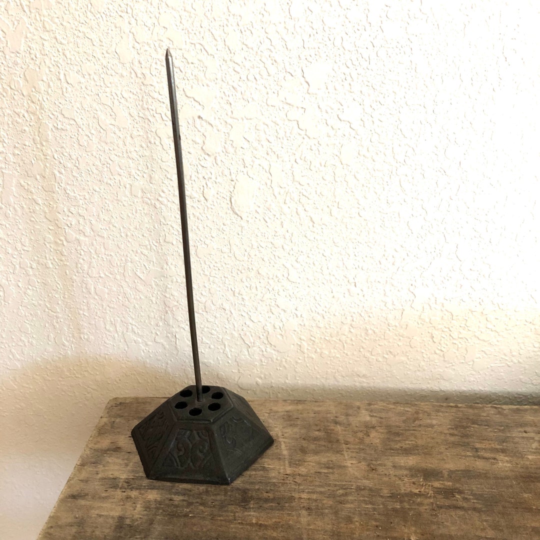 Vintage Paper Spindle Paperwork Organizer Office Drsk Display Metal ...