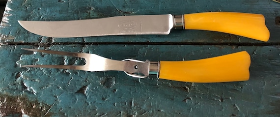 Vintage Sheffield Bakelite Meat Carving Set Fork Knife - Etsy