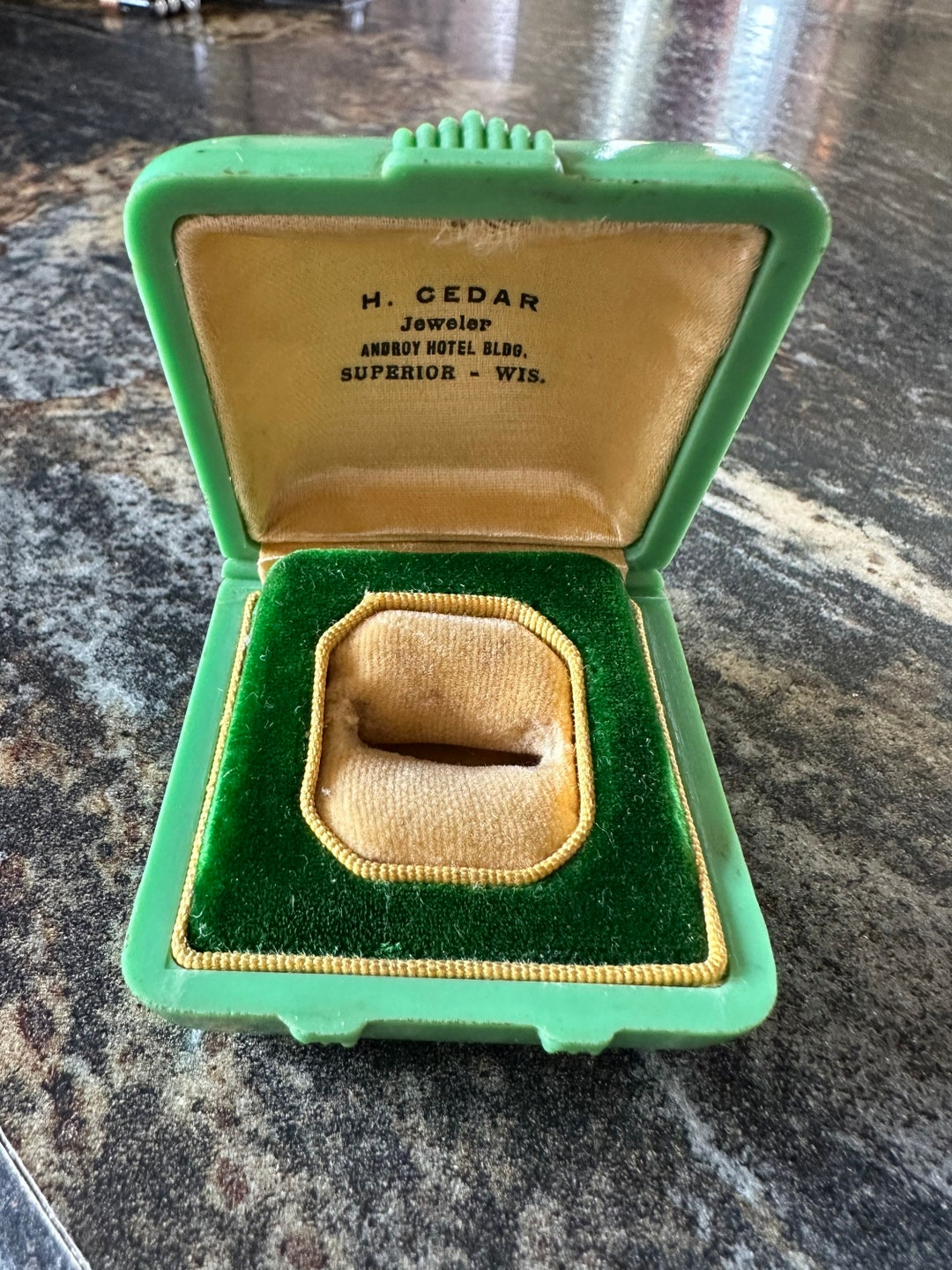 Vintage Celluloid Green Ring Box Presentation Superior Wisconsin - Etsy