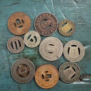 Vintage Transportation Bus Railroad Subway Token Lot of 10 Tokens ...
