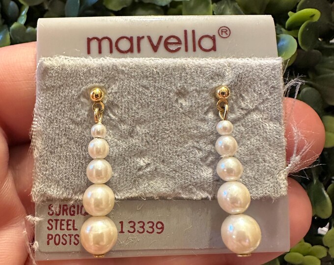 Vintage Jewelry Beautiful Marvella Pearl Pierced Earrings - Etsy