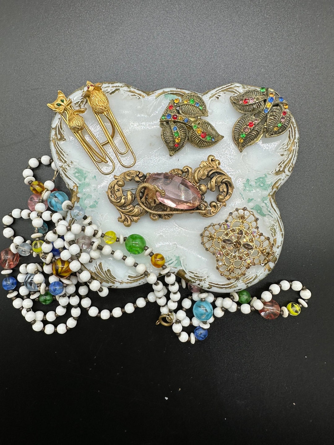 Vintage Broken Rhinestone Brooch Jewelry Findings Parts Embellishments ...