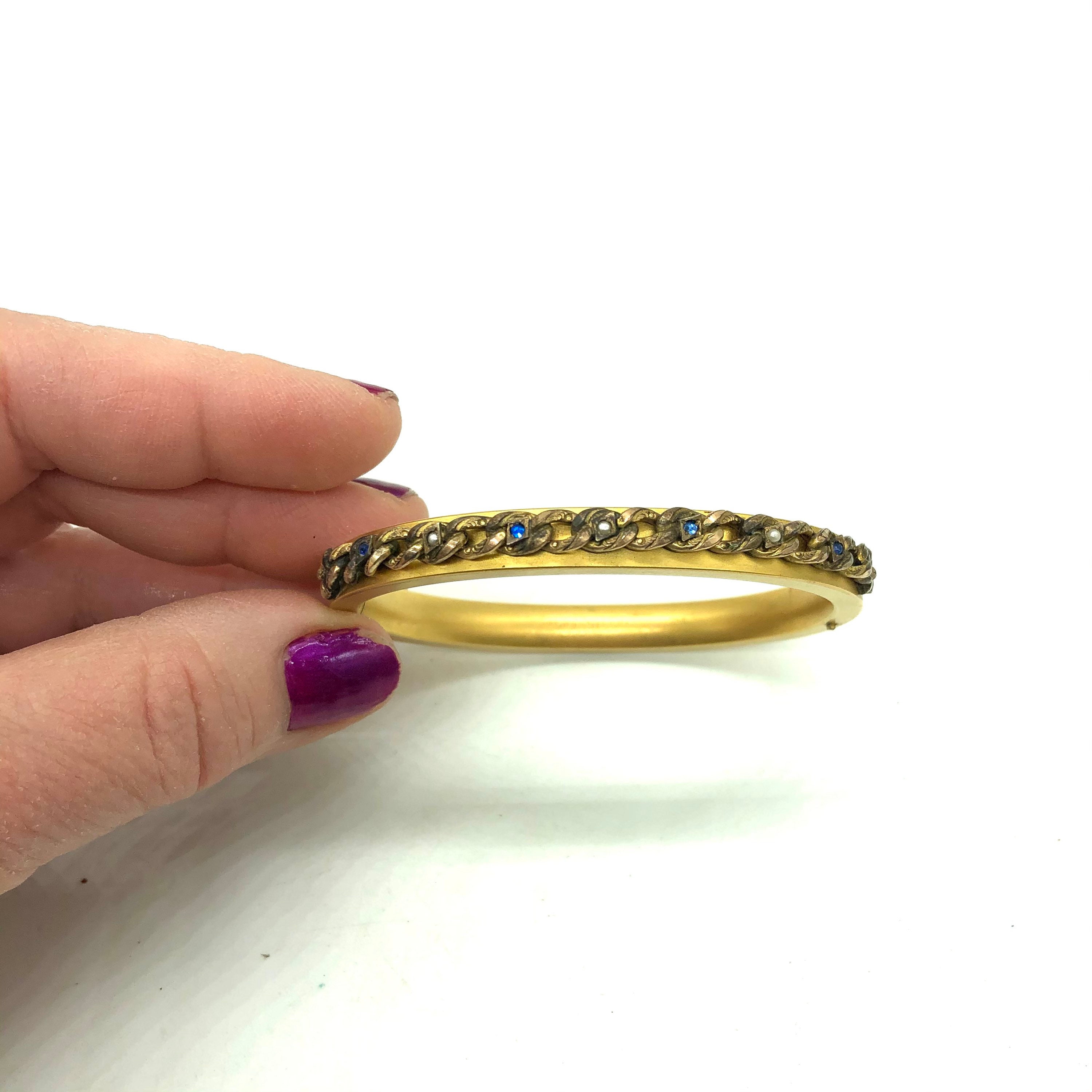 Vintage Signed S.O. Bigney & Co Edwardian Gold Tone Bangle | Etsy