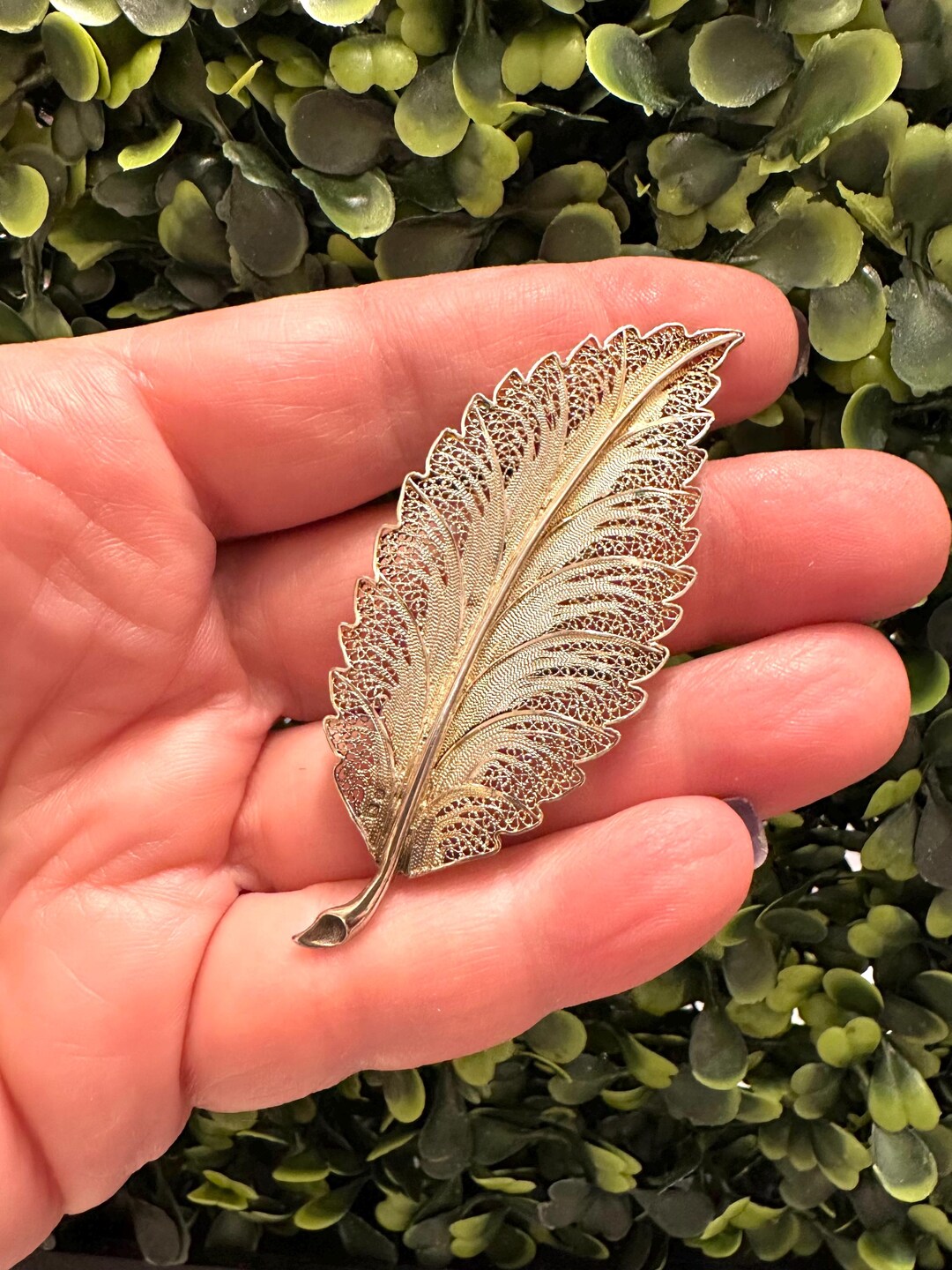 Vintage Topazio Filigree Sterling Silver Leaf Brooch Pin - Etsy
