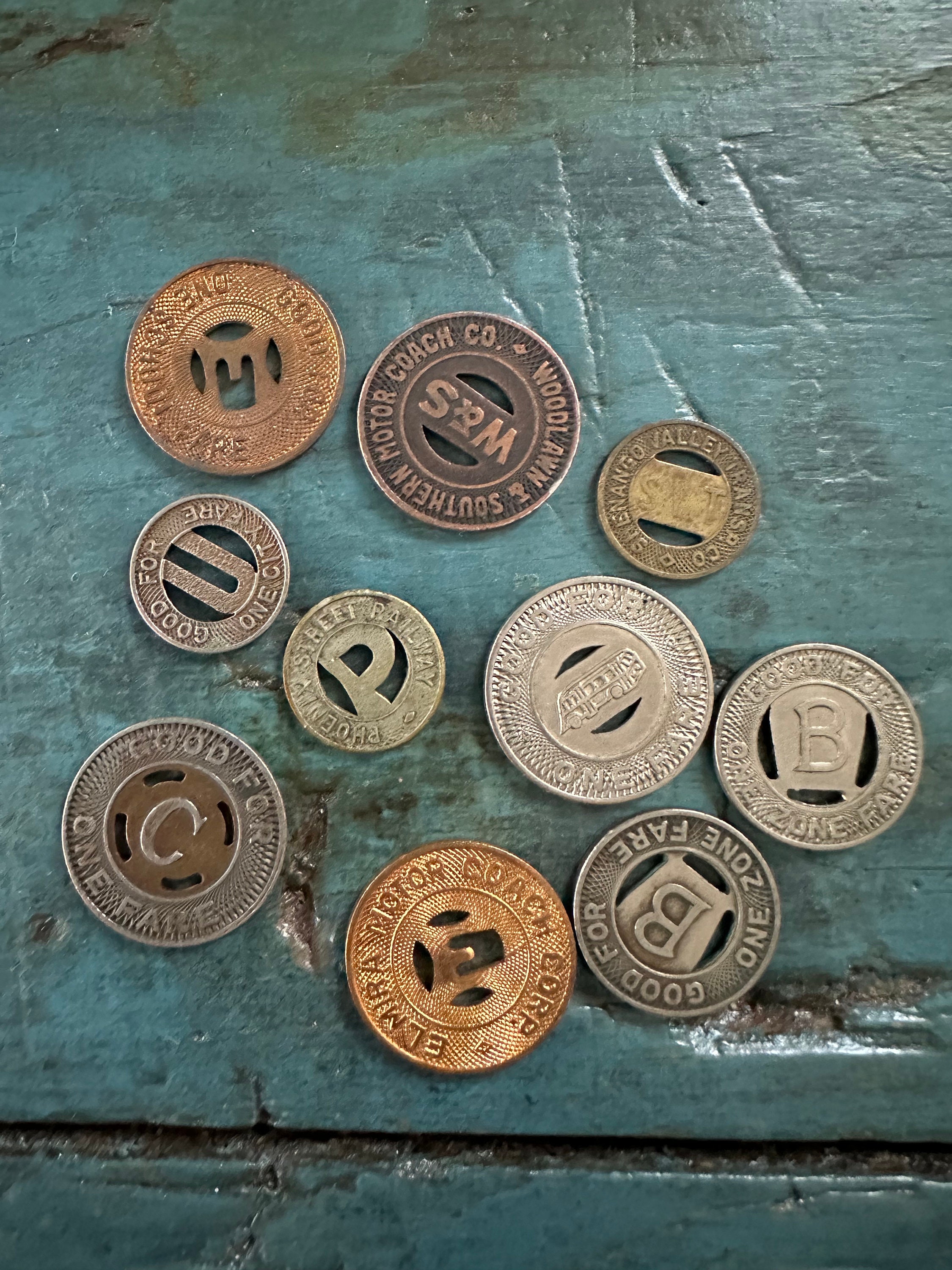 Vintage Transportation Bus Railroad Subway Token Lot of 10 Tokens ...