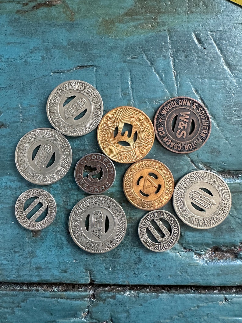 Vintage Transportation Bus Railroad Subway Token Lot of 10 Tokens ...