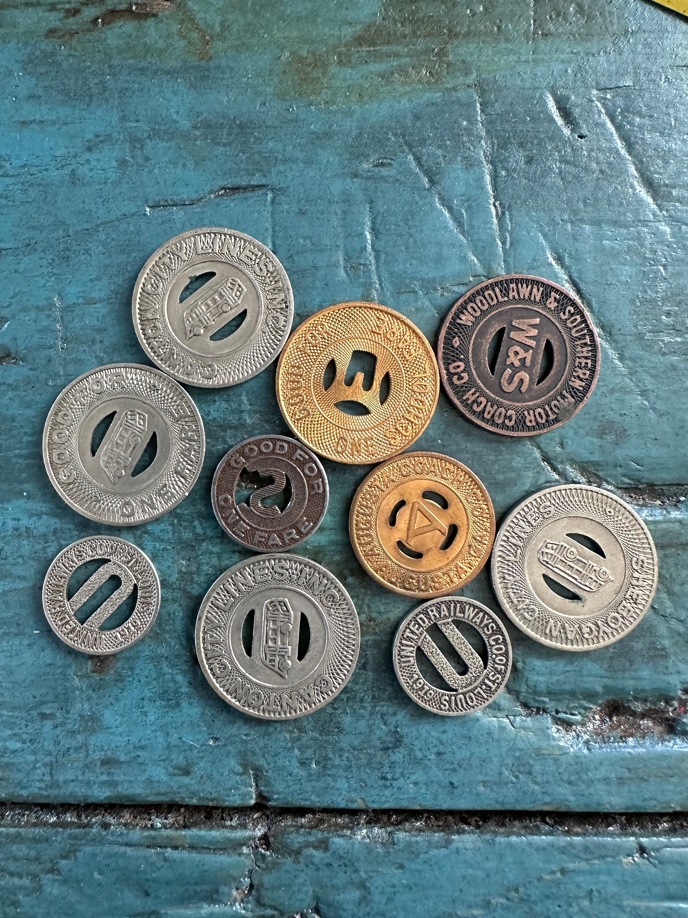 Vintage Transportation Bus Railroad Subway Token Lot of 10 Tokens ...