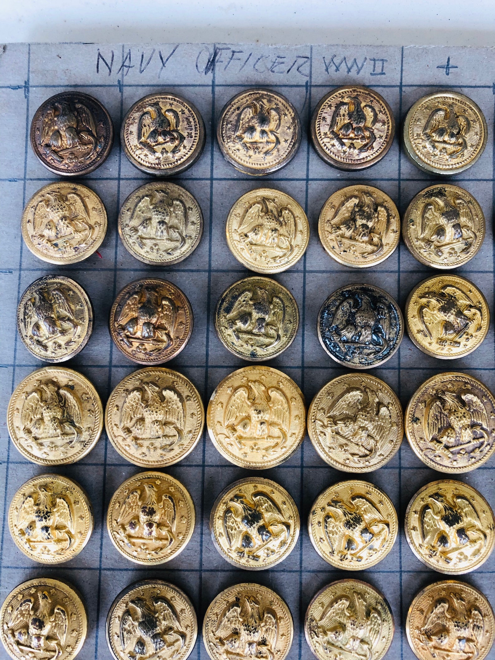Vintage Brass Military Officer Buttons / Supply Lot of 80 Navy - Etsy