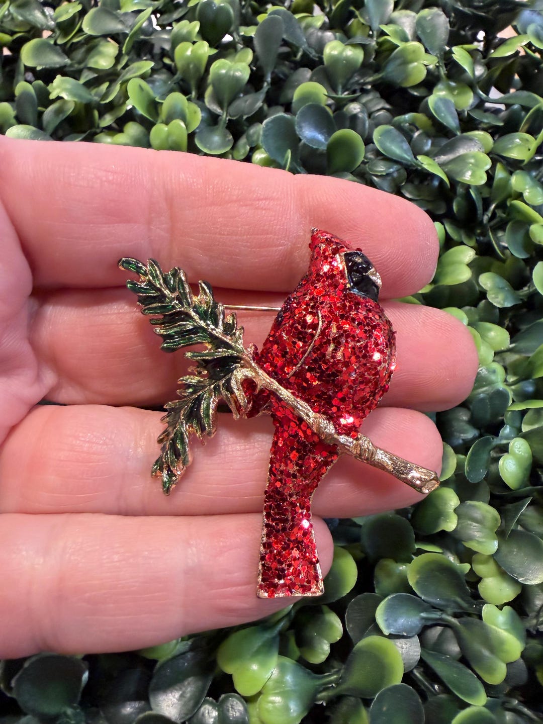 Vintage Beautiful Jewelry Red Cardinal Enamel Glitter Pin Brooch - Etsy