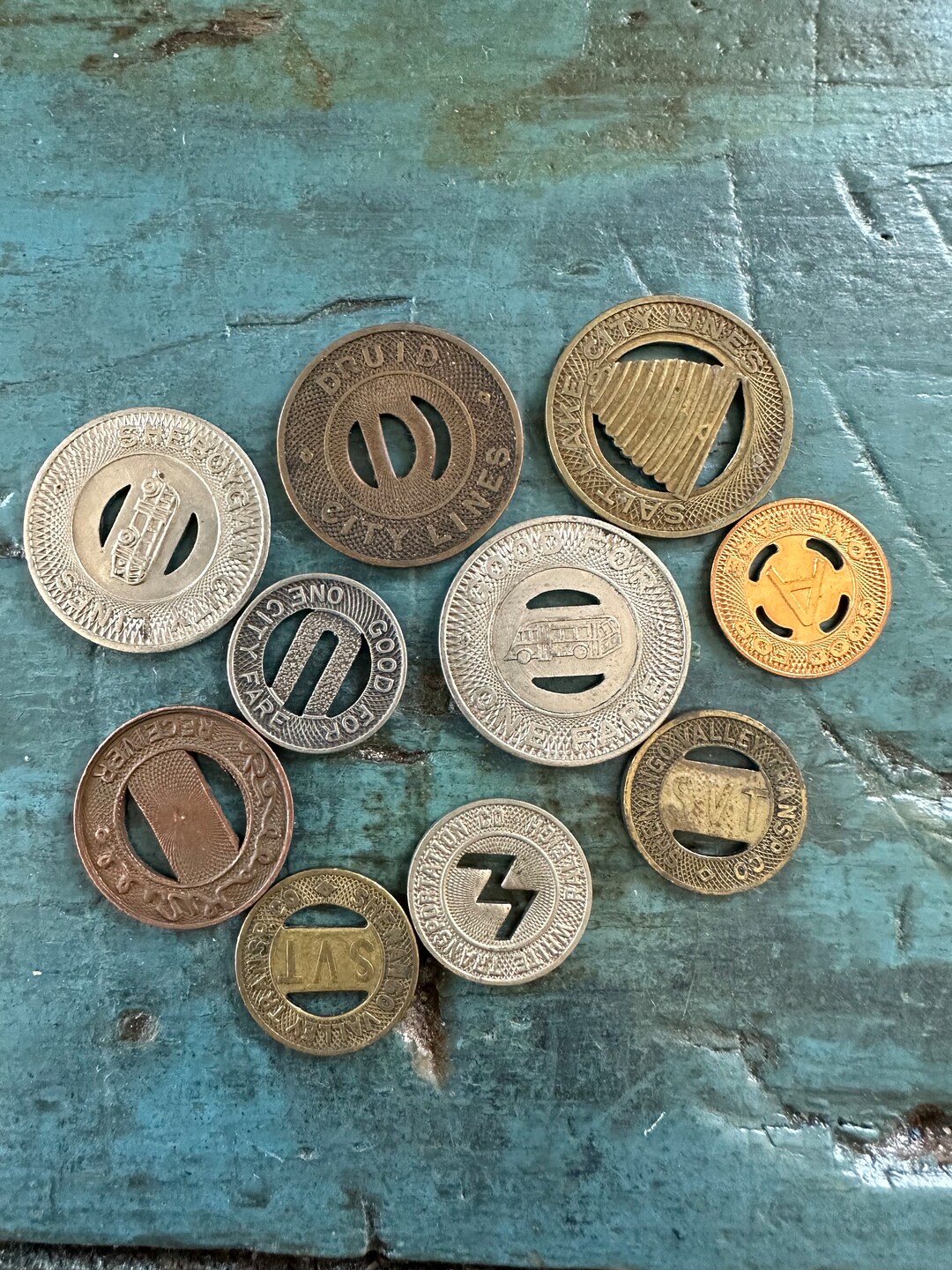 Vintage Transportation Bus Railroad Subway Token Lot of 10 Tokens ...