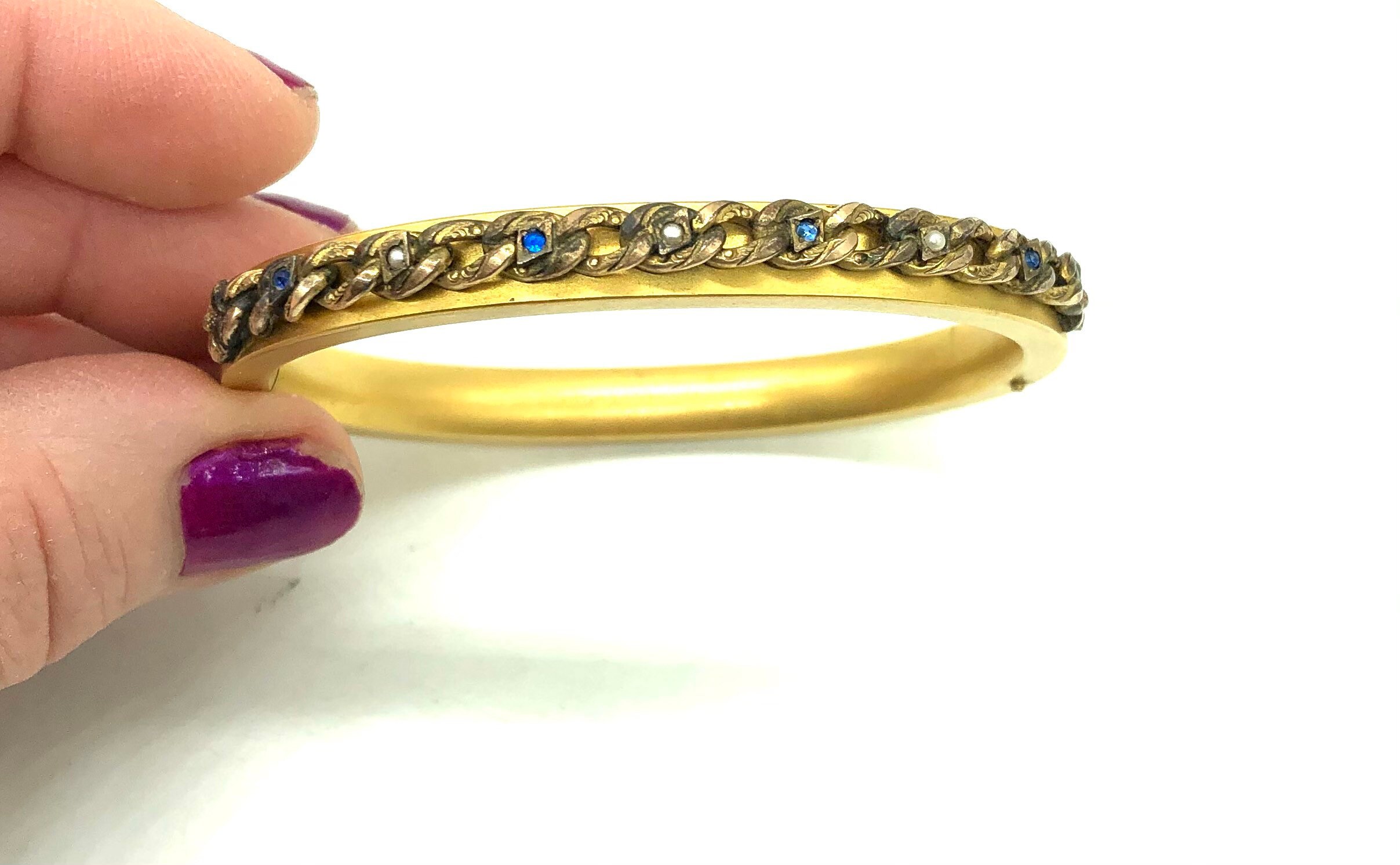 Vintage Signed S.O. Bigney & Co Edwardian Gold Tone Bangle | Etsy