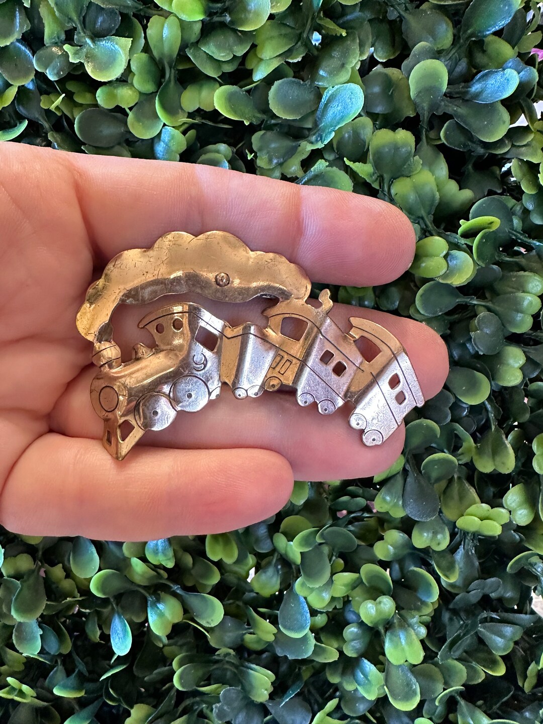 Vintage Steam Train Brooch: Gold Tone Locomotive Pin - Etsy