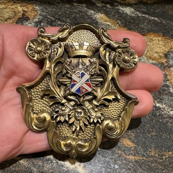 Lion Crest Brooch - Etsy