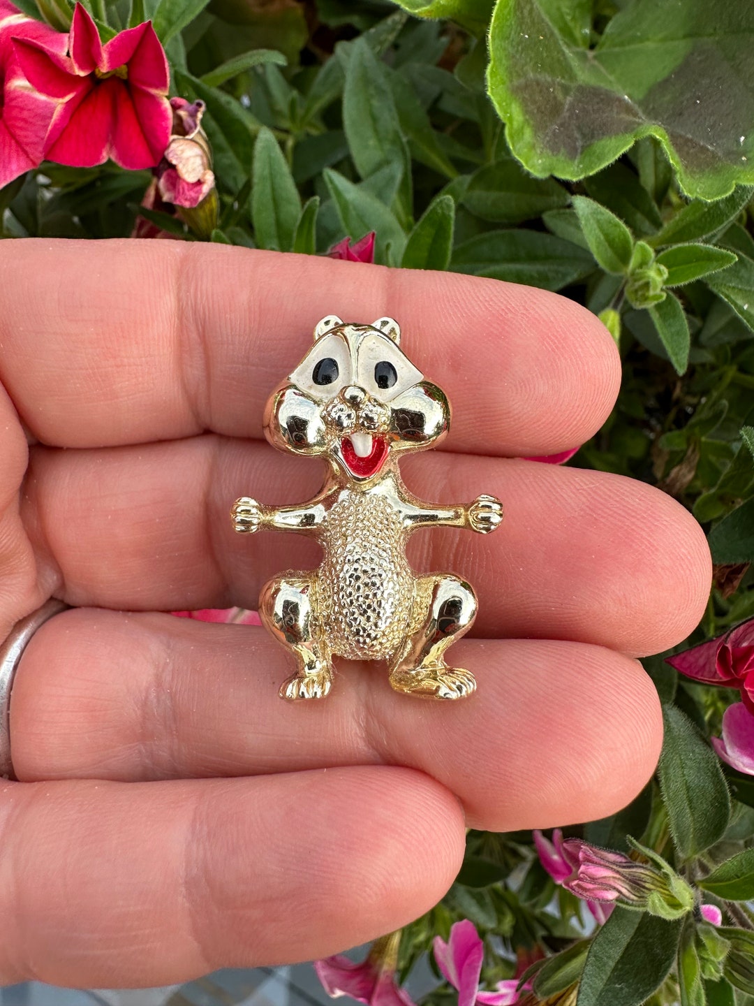 Vintage Jewelry Brooch Adorable Signed Gerry’s Enamel Chipmunk Gold ...