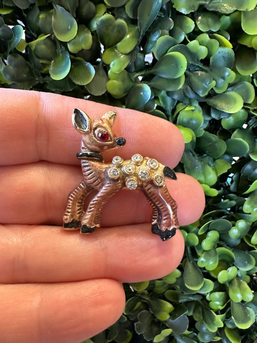 Vintage Jewelry Brooch Adorable Deer Rhinestone Pin - Etsy