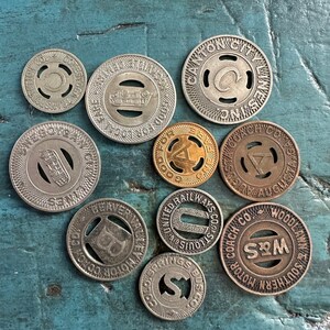 Vintage Transportation Bus Railroad Subway Token Lot of 10 Tokens ...