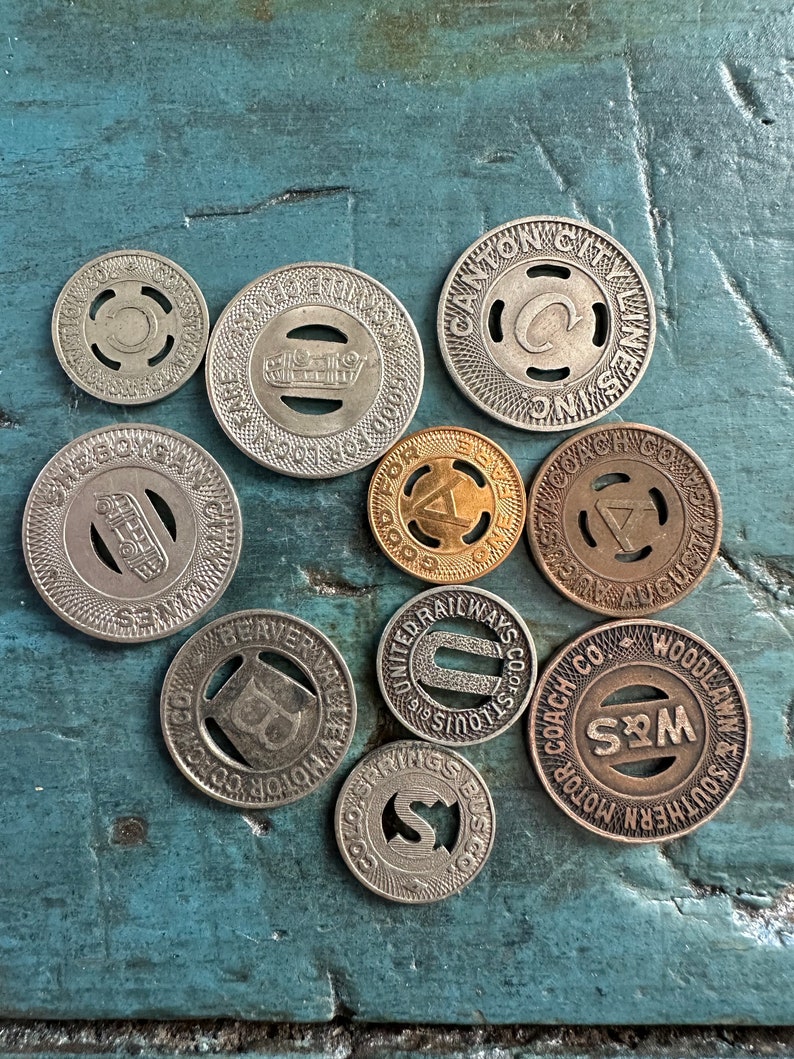 Vintage Transportation Bus Railroad Subway Token Lot of 10 Tokens ...