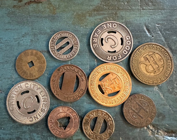 Vintage Transportation Bus Railroad Subway Token Lot of 10 Tokens ...