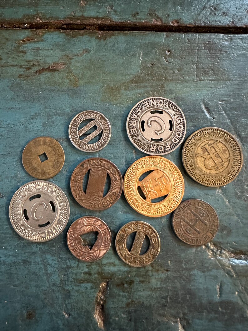 Vintage Transportation Bus Railroad Subway Token Lot of 10 Tokens ...