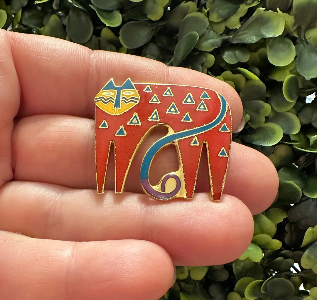 Vintage Jewelry Brooch Signed Laurel Burch Miyo Cat Enamel Pin - Etsy