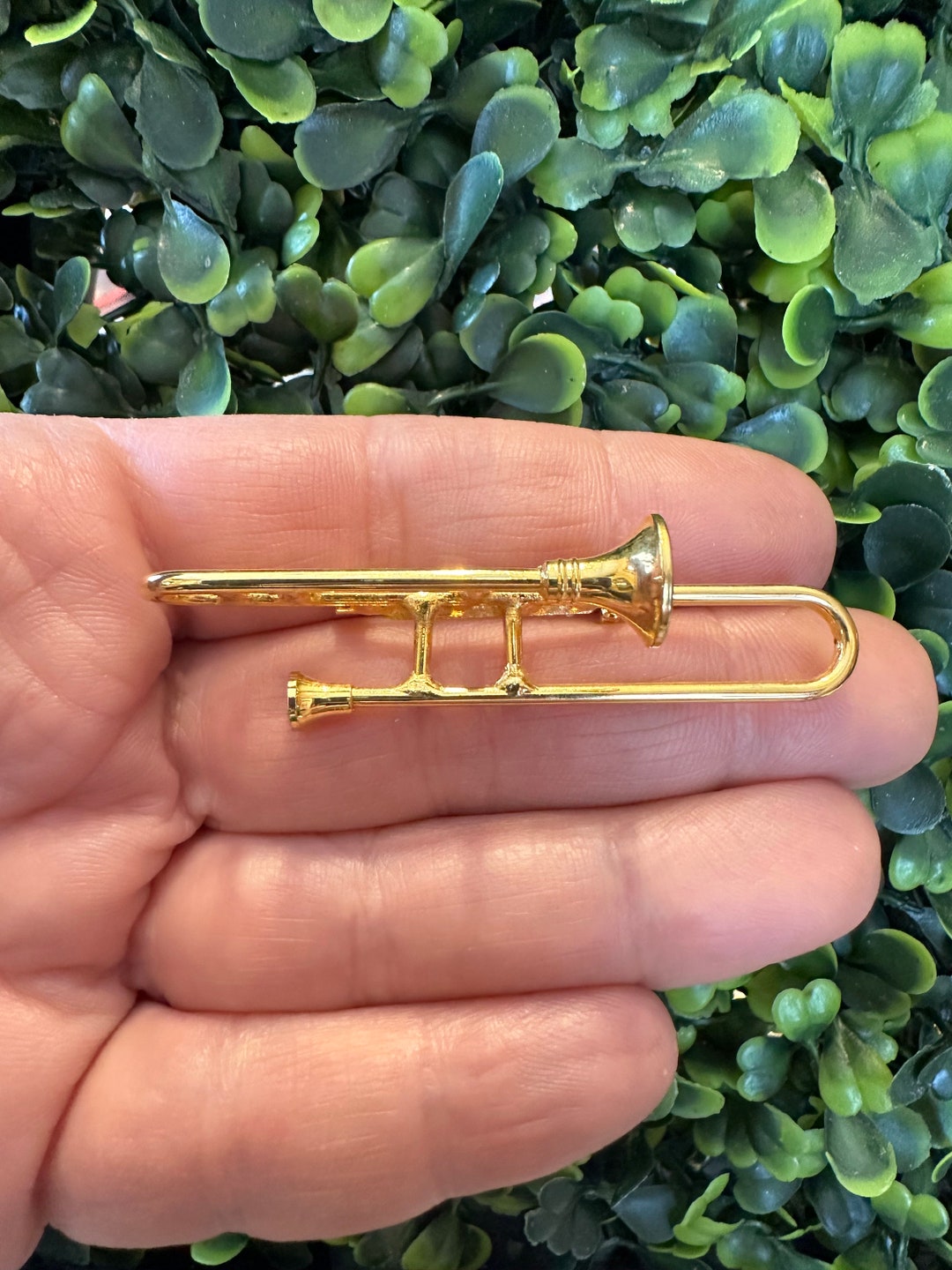 Vintage Jewelry Brooch Beautiful Trombone Musical Instrument Gold Tone ...