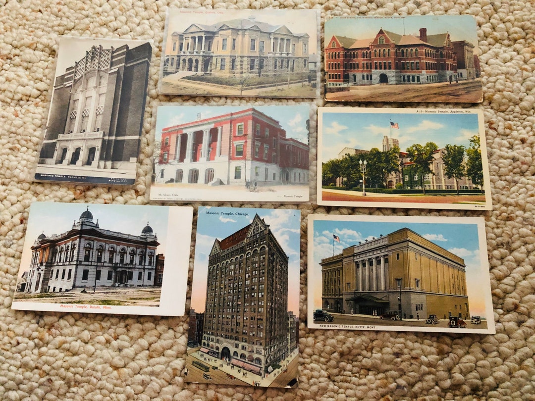 Vintage Antique Masonic Postcards Lot of 8 Masons - Etsy