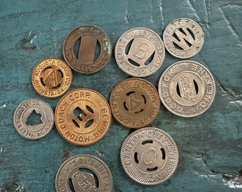 Vintage Transportation Bus Railroad Subway Token Lot of 10 Tokens ...