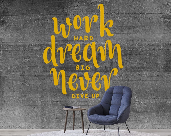 Dream Big Wall Decor Work Hard Quote Vinyl Sticker Art for Home ...