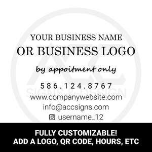 Custom Business Logo Decal | Personalized Vinyl Window Sign With QR ...