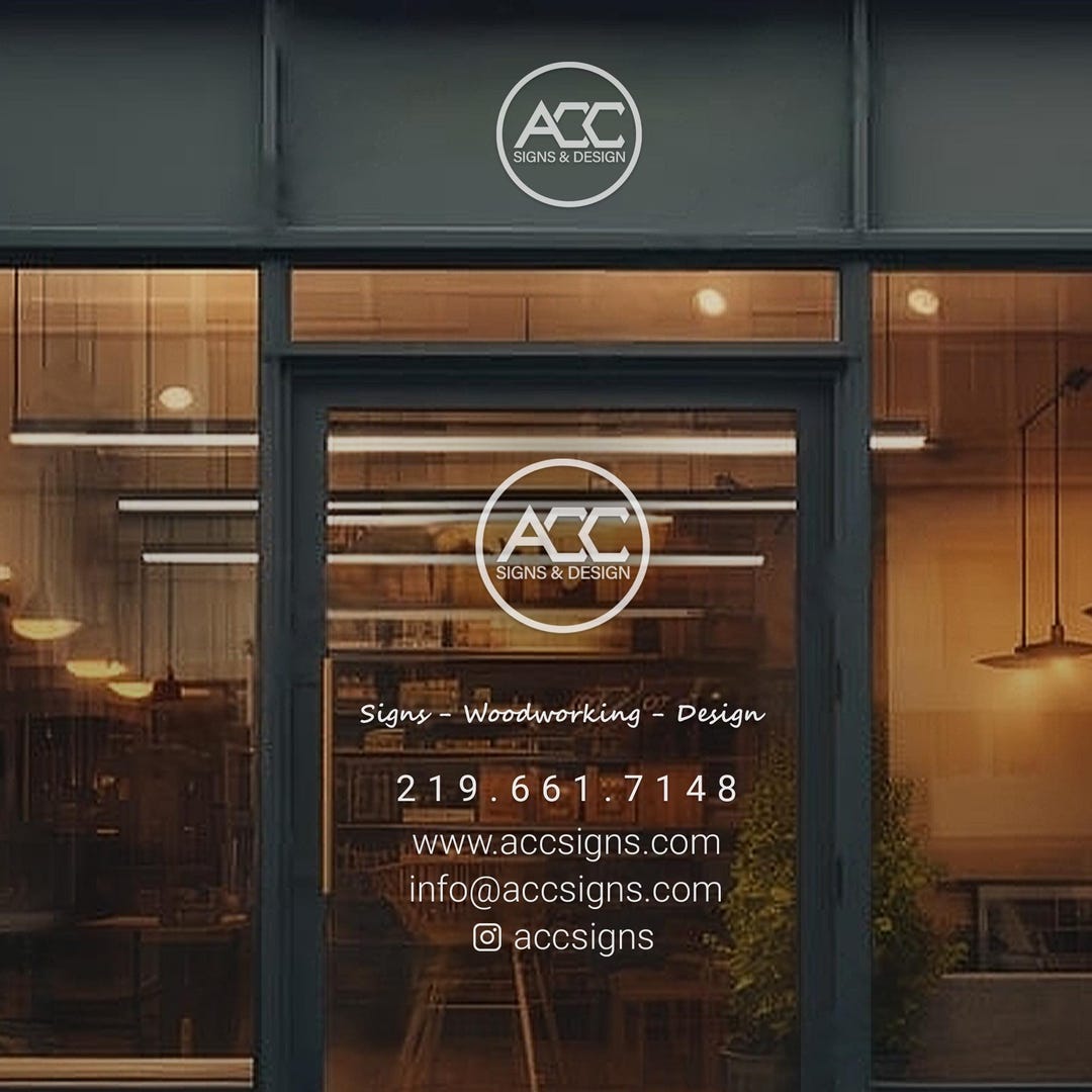 Custom Business Logo Decal | Personalized Vinyl Window Sign With QR ...