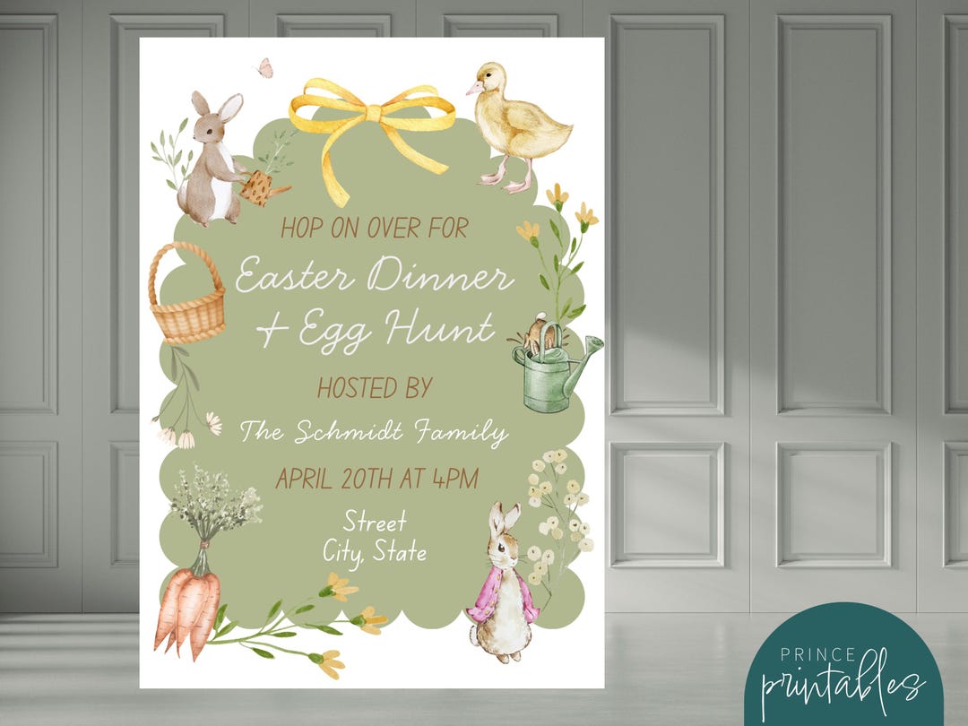 Easter Invitation | Easter Dinner Invite | Easter | Editable Easter ...