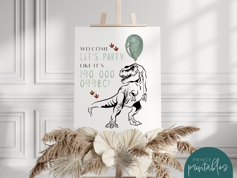 Dinosaur Birthday Welcome Sign: Three Rex Party (digital Download) - Etsy