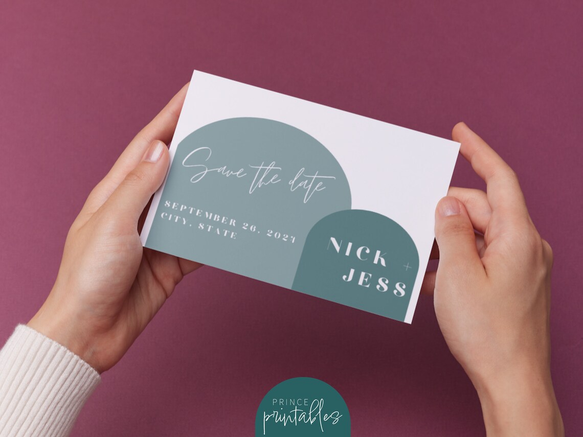 SAVE THE DATE Minimalist Save the Date Wedding Blue Save the Date ...