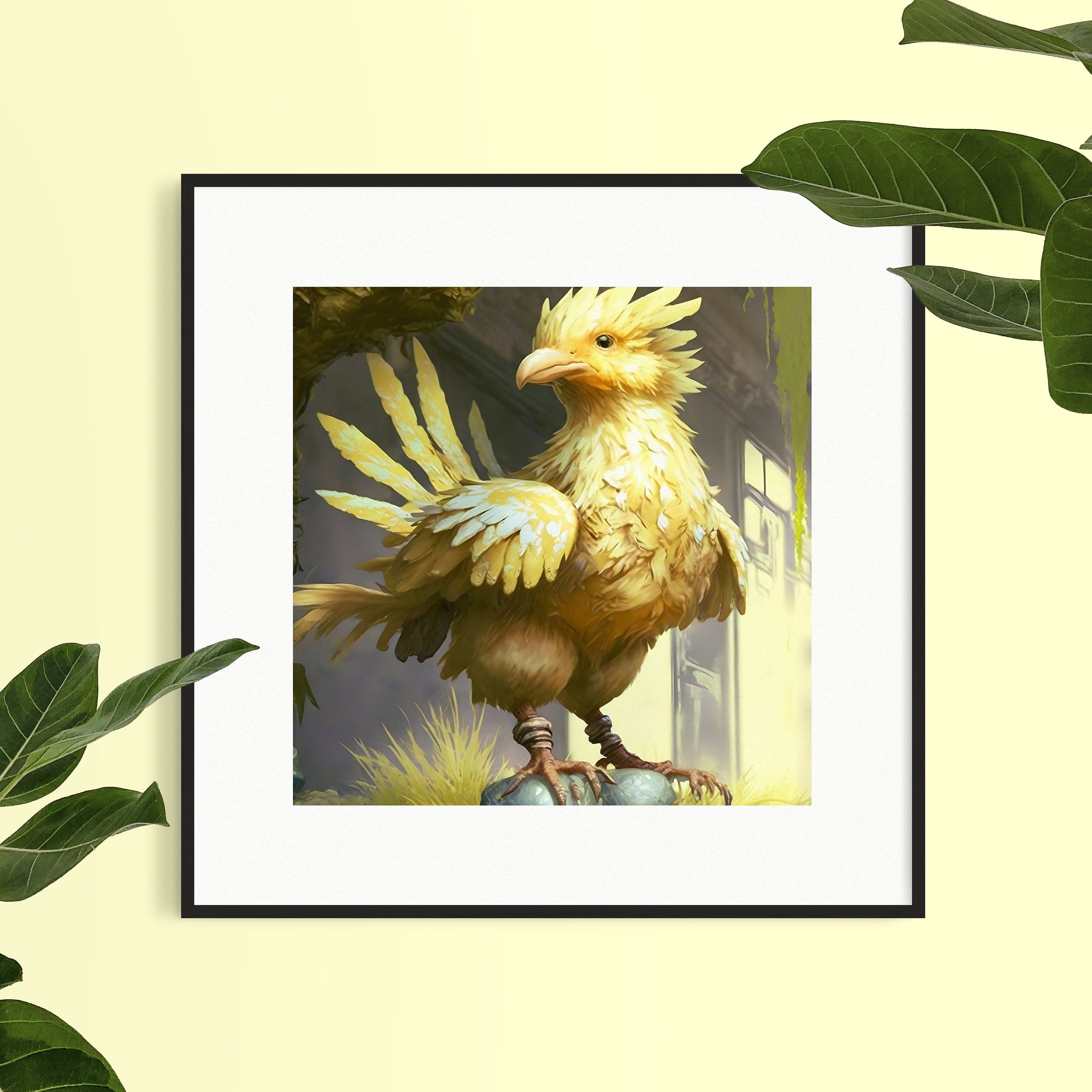FF Chocobo, Cooles Gamer Poster, Geek Print, Fantasy Malerei, Bunte ...