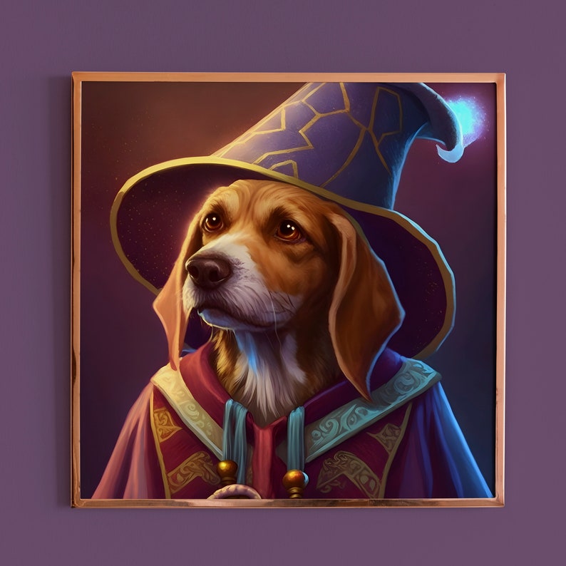 Fantasy Wizard Dog Nerdy Poster Dnd Poster Funny Dog - Etsy