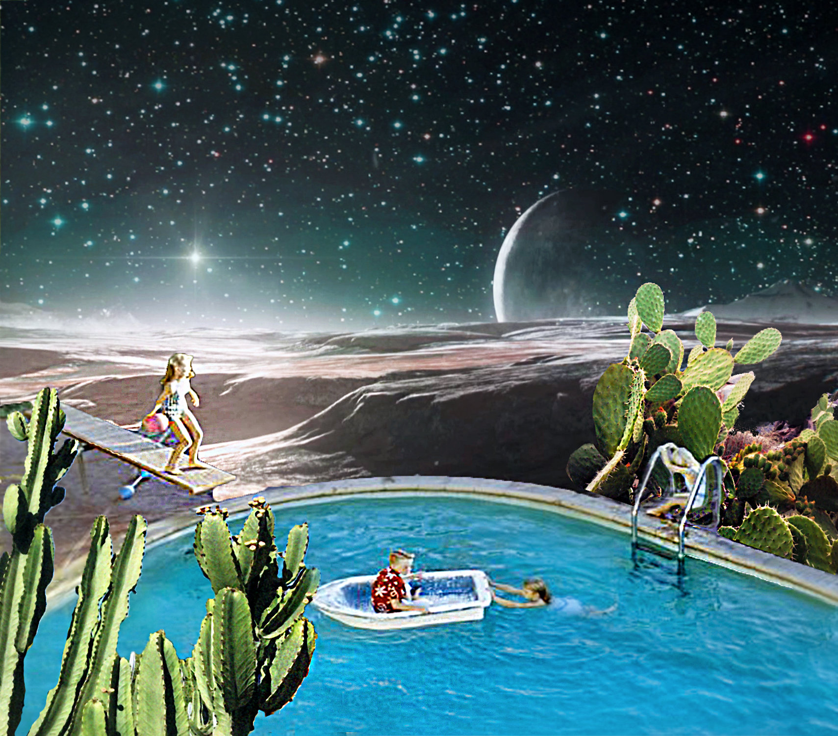 Interstellar Pool Party Art Print Multiple Sizes | Etsy