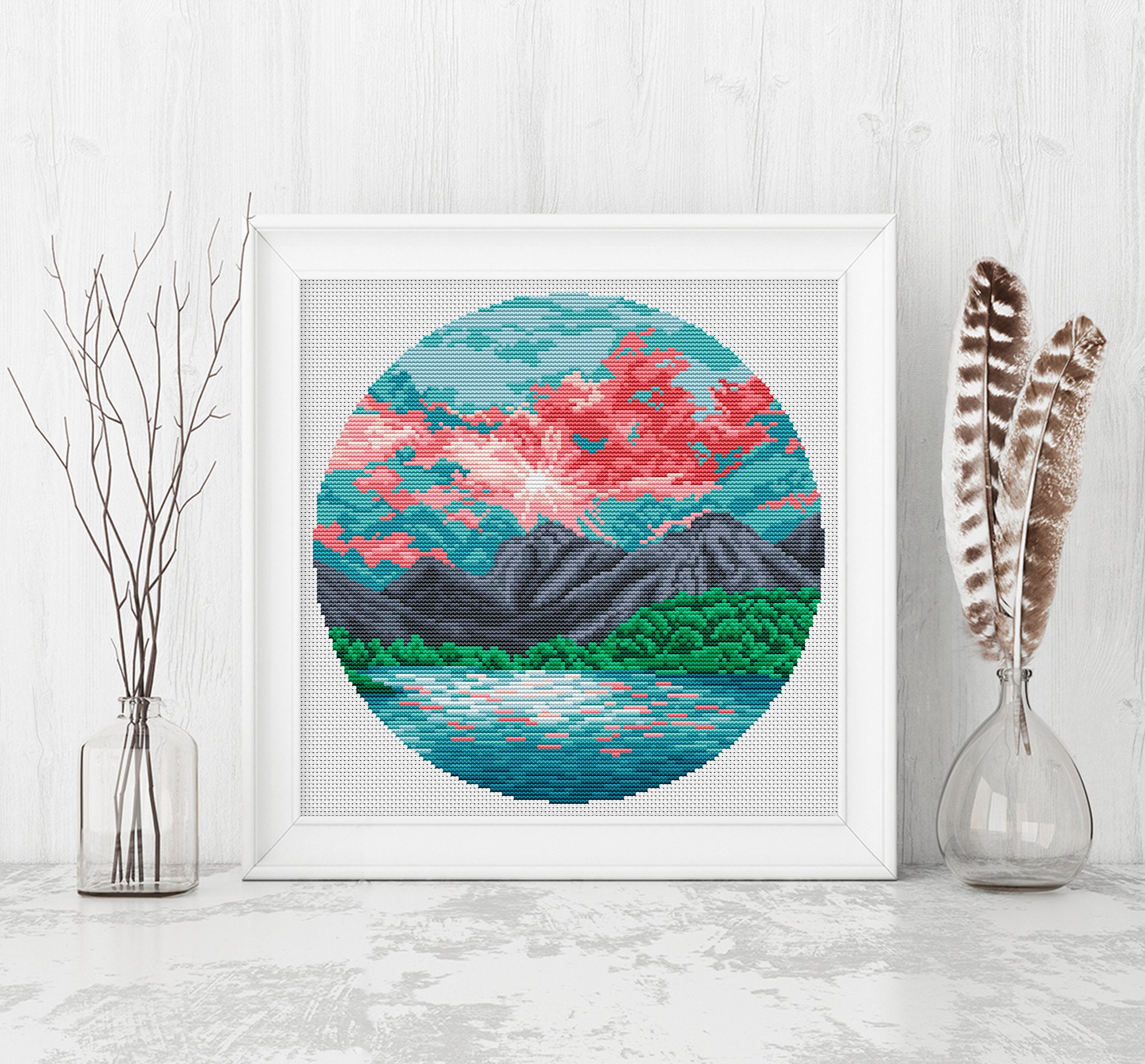 Nature Cross Stitch Pattern Sunset Cross Stitch Pattern - Etsy