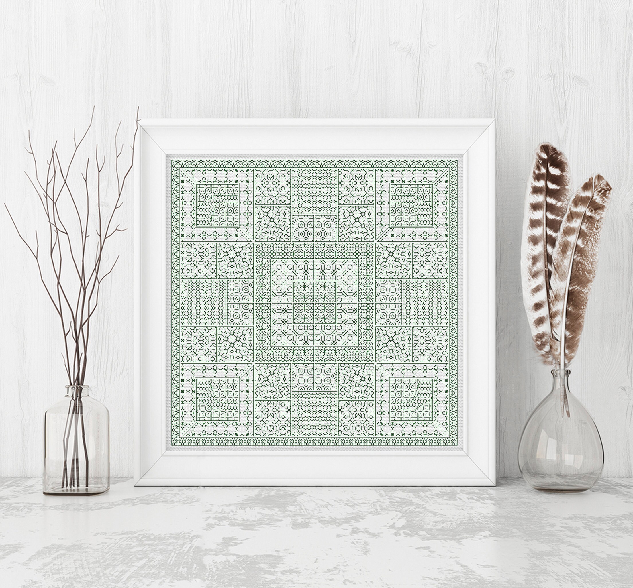 Blackwork Cross Stitch Pattern Modern Cross Stitch Pattern - Etsy