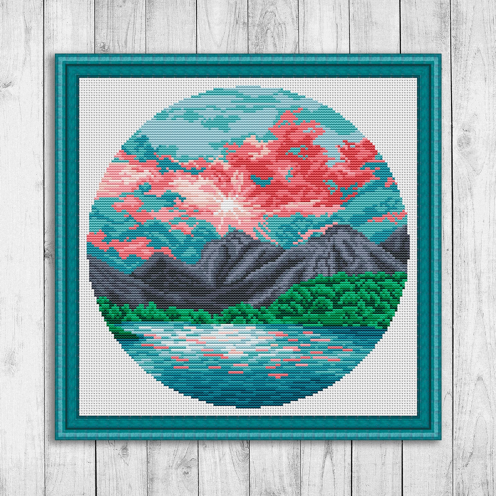 Nature Cross Stitch Pattern Sunset Cross Stitch Pattern | Etsy