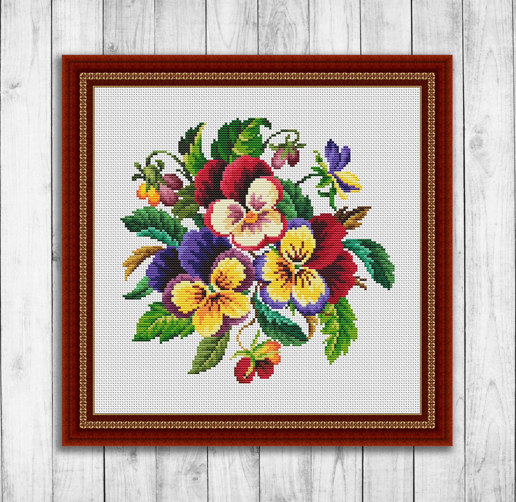 Vintage Pansies Cross Stitch Pattern Pansy Cross Stitch | Etsy Canada