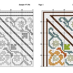 Sampler Cross Stitch Pattern, Modern Cross Stitch Pattern, Autumn Cross ...