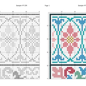 Sampler Cross Stitch Pattern, Modern Cross Stitch Pattern, Tile ...