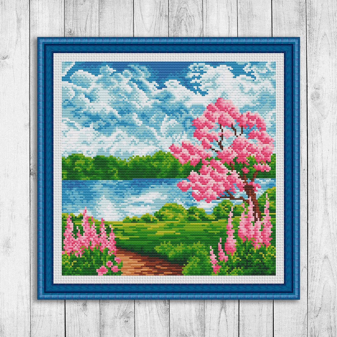 Nature Cross Stitch Pattern, Modern Cross Stitch Pattern, Spring ...