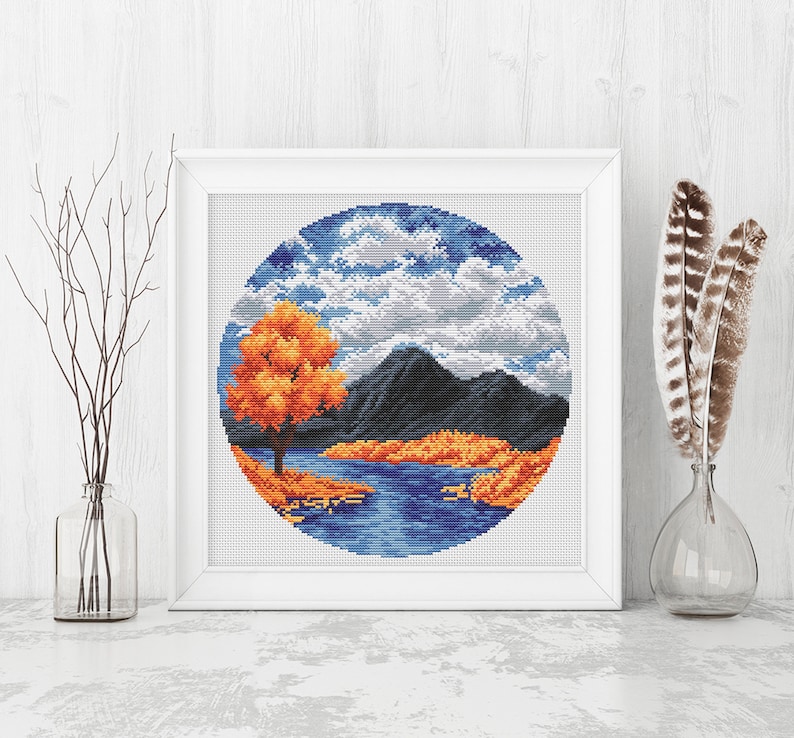 Nature Cross Stitch Pattern Modern Cross Stitch Pattern - Etsy