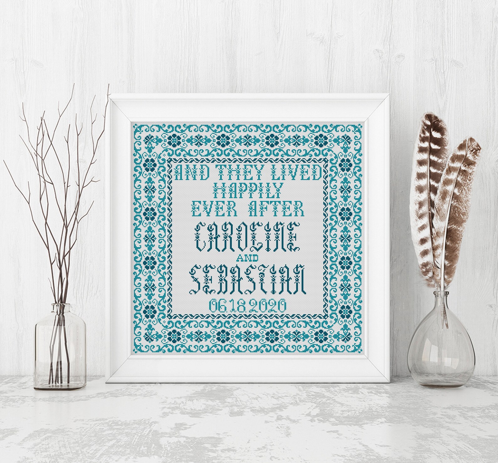 Sampler Cross Stitch Pattern Wedding Cross Stitch Pattern - Etsy