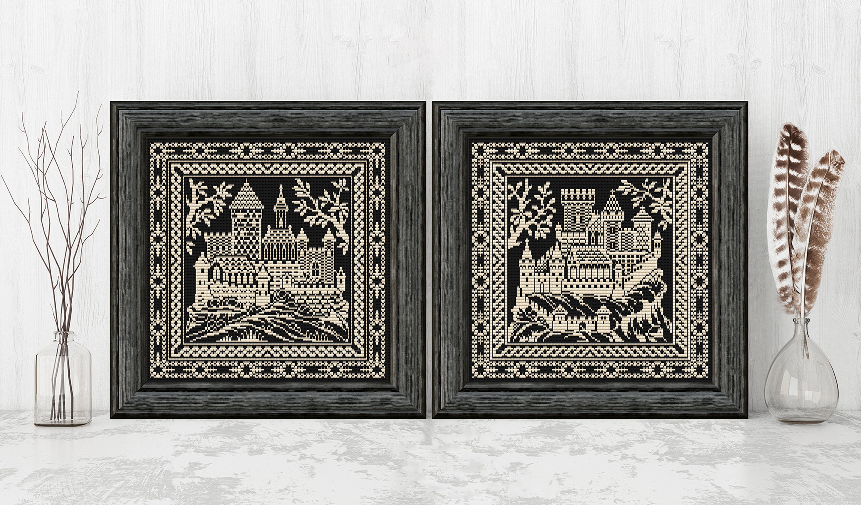 Sampler Cross Stitch Pattern, Carpet Counted Cross Stitch Chart ...