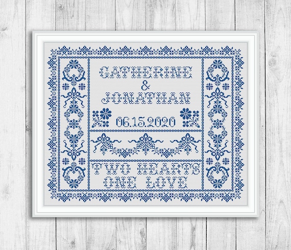 Counted cross stitch wedding samplers 60 photos - Astyledwedding.com